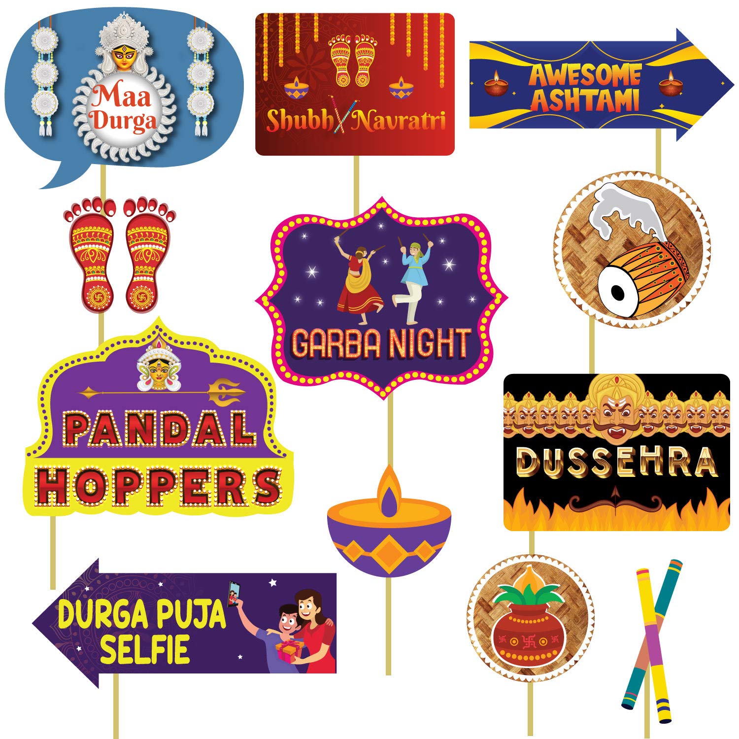 Buy Festiko Happy Durga puja Banner and Happy Durga puja Photo Booth ...