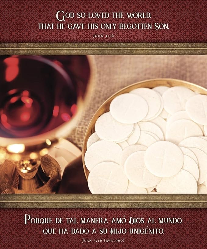 Communion Bulletin - Bilingual - Legal Size"God So Loved The World" KJV ...
