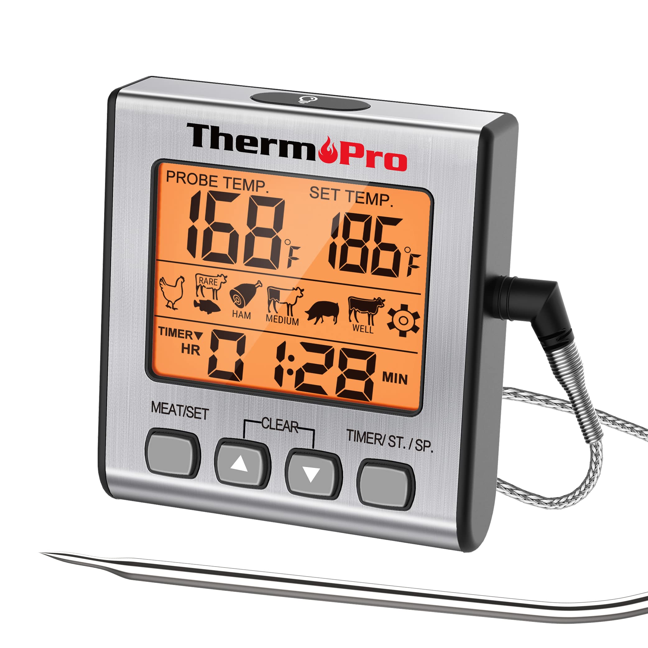 ThermoPro TP16S Digital Meat Thermometer Smoker Candy Food BBQ Cooking ...
