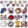 Amazon.com: Frienda 24 Pcs Baseball Wooden Ornament Baseball Tree ...