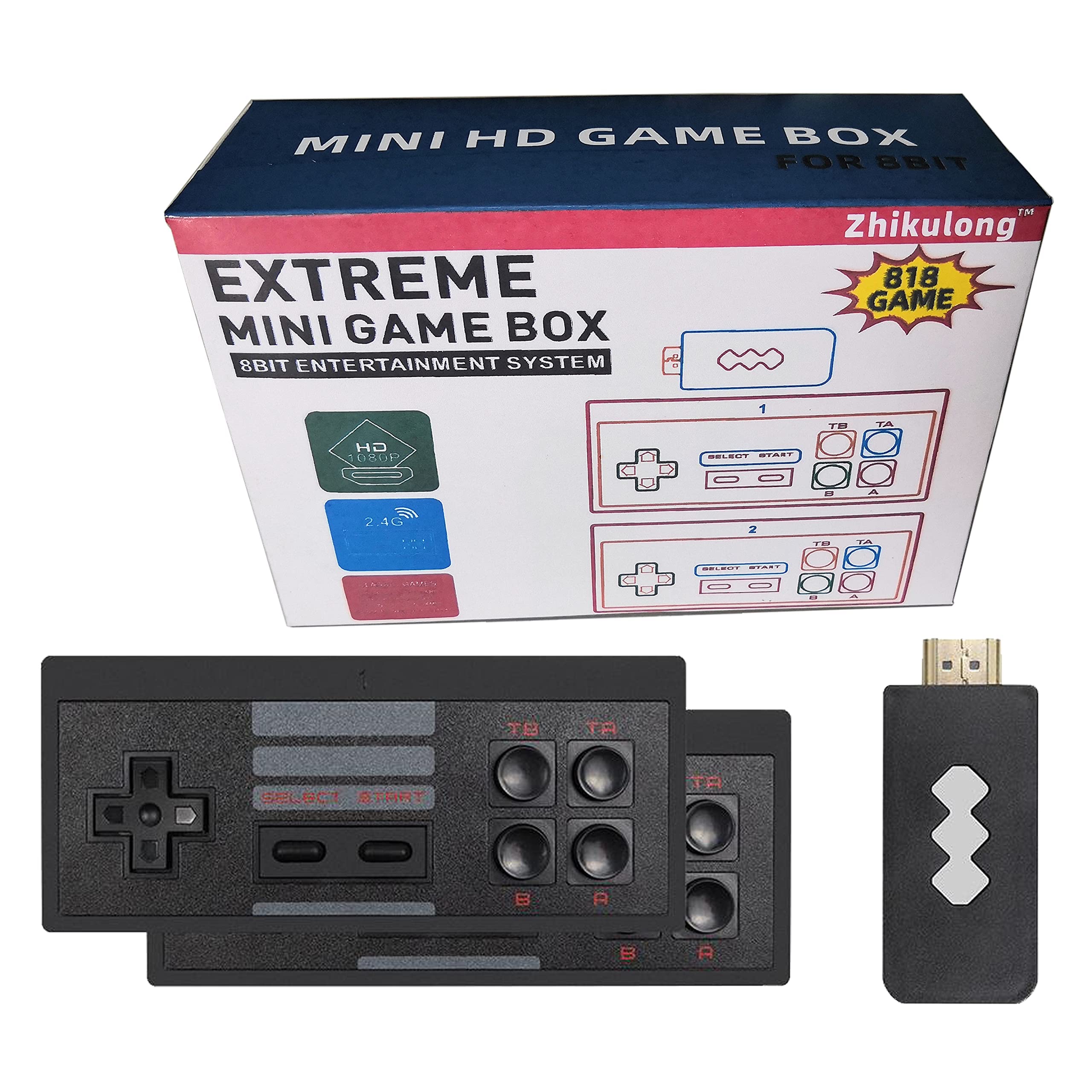 Wireless Retro Video Game Console, Plug and Play Video Game TV Stick 4K Built-in 10000 ...