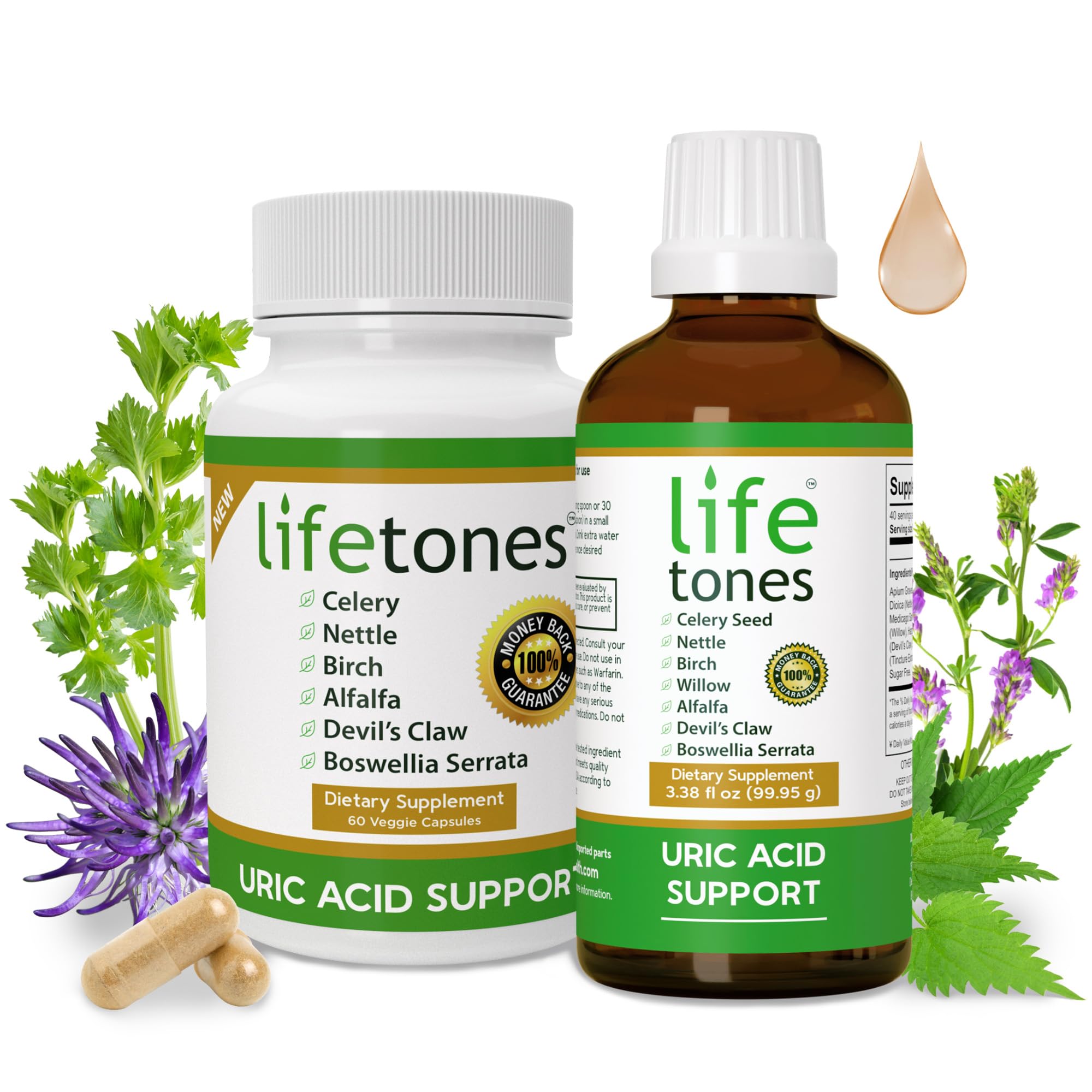 Mua Lifetones Uric Acid Support Bundle - Tincture & Capsules for Joint ...
