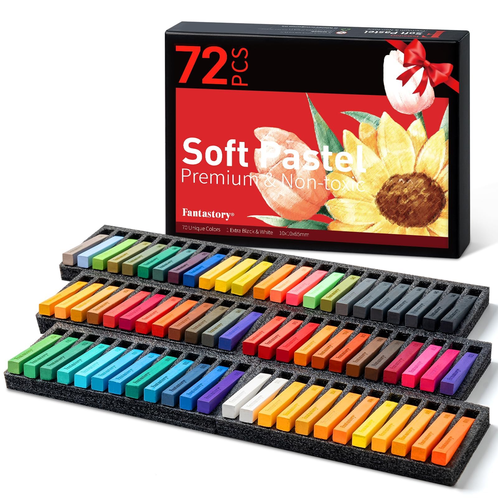 Fantastory Long Soft Chalk Pastels Set, 72 Sticks,Includes 5 ...