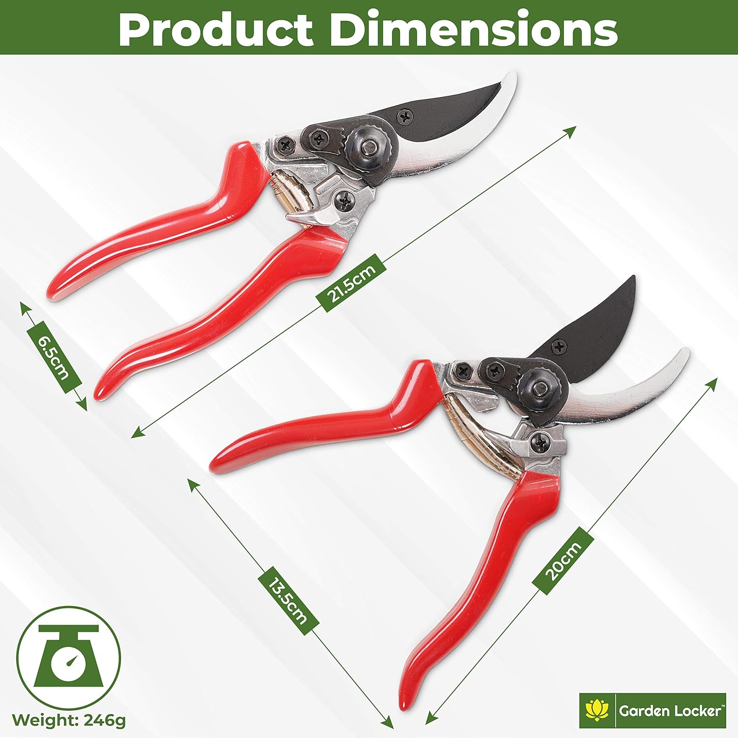 8.5 inch Bypass Pruning Shears with Strong, Durable Grips, Non Stick ...