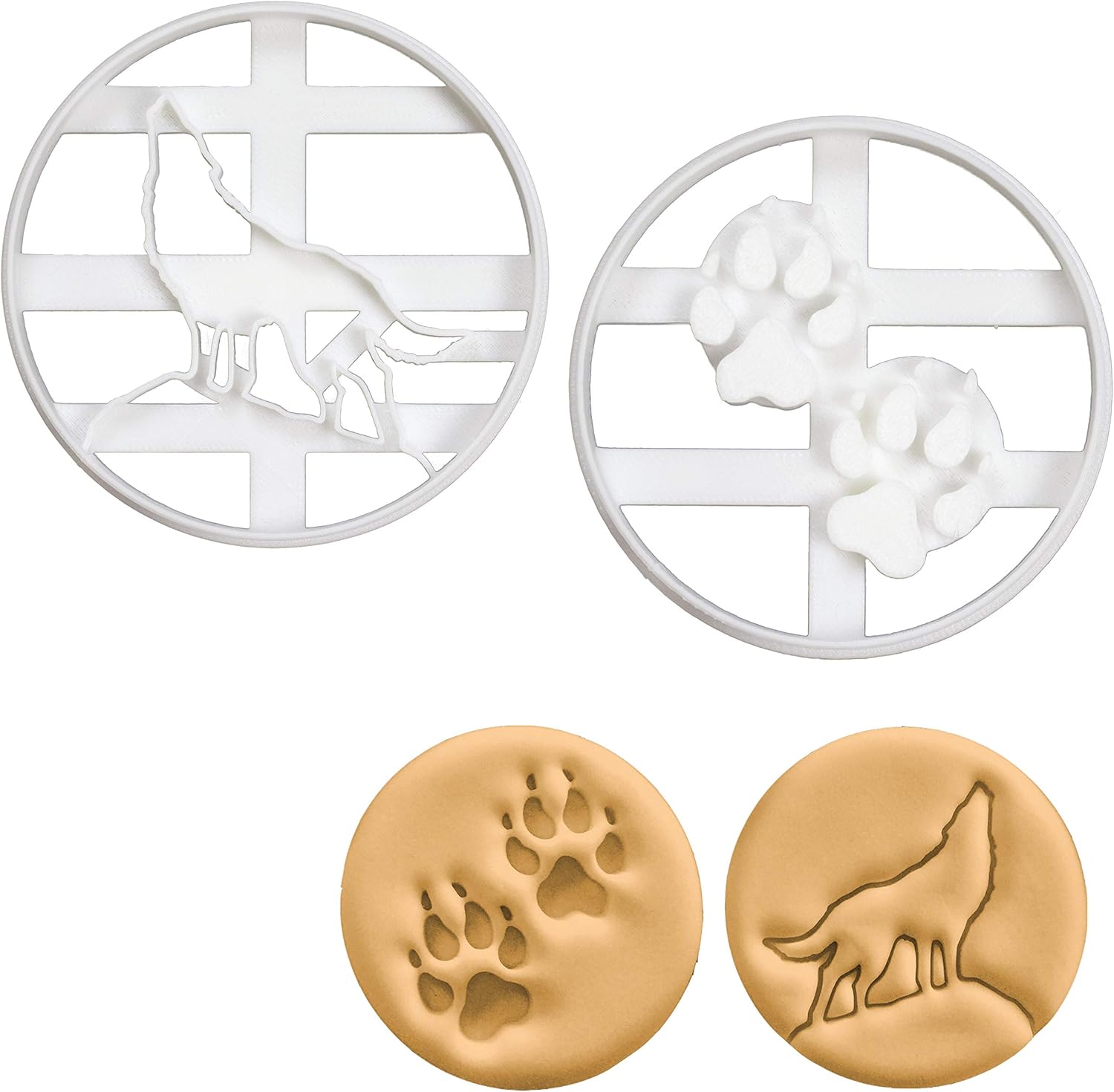 Amazon.com: Set of 2 Wolf cookie cutters (Designs: Howling Wolf and ...