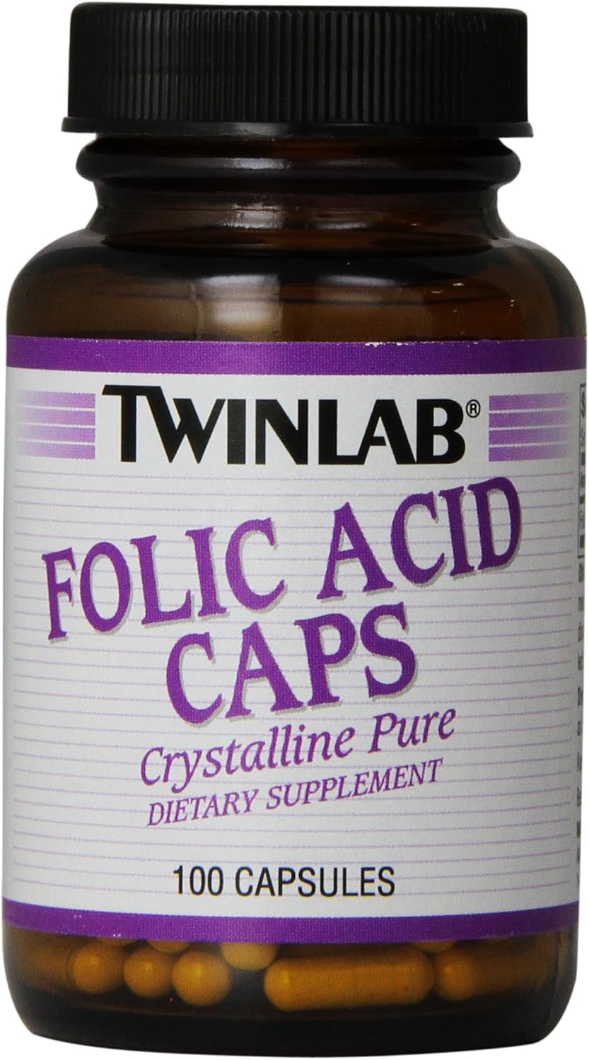 Amazon.com: Twinlab Folic Acid Caps, 800mcg, 100 Capsules (Pack of 6 ...