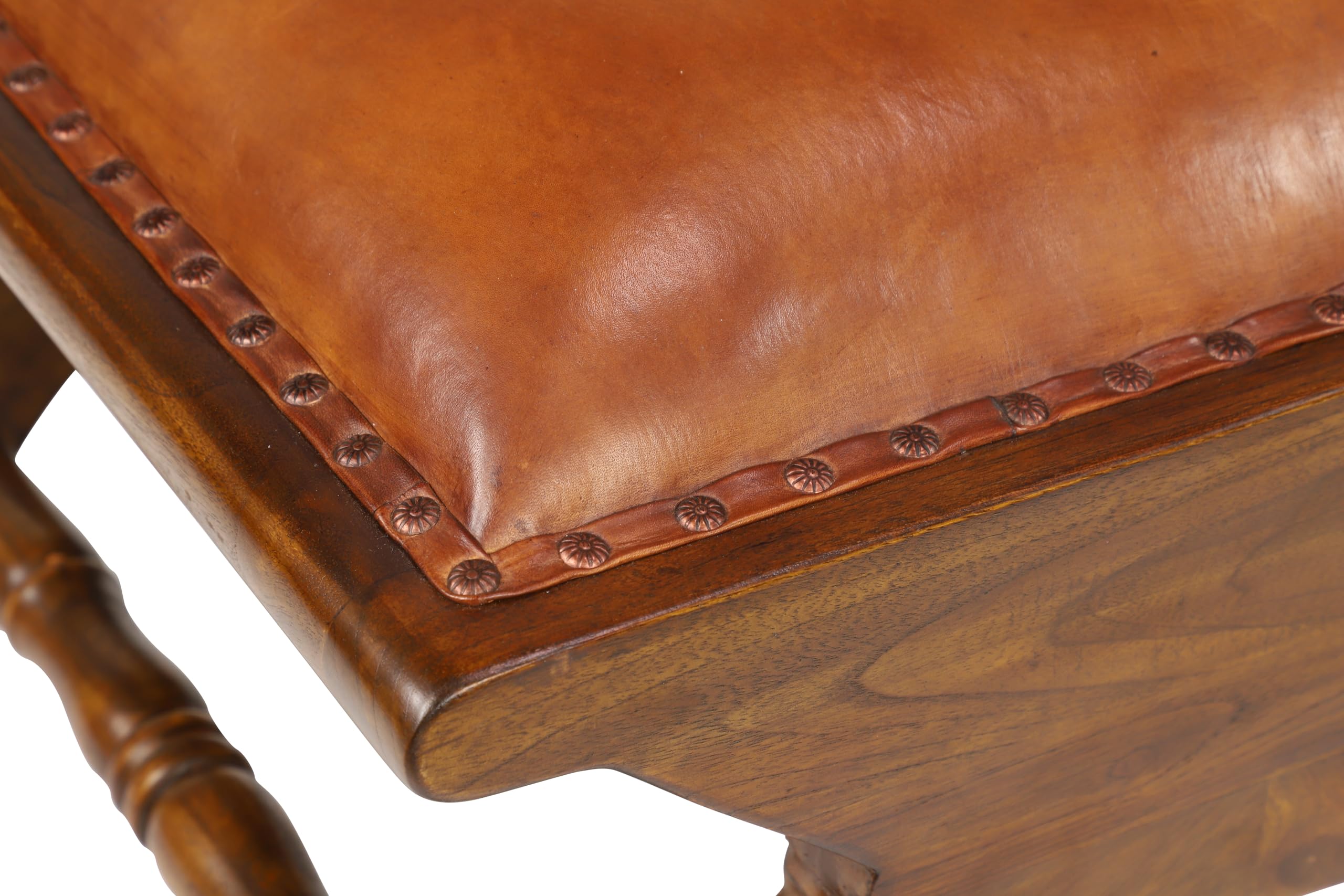 Mua Deco 79 Teak Wood Handmade Room Accent Chair with Ottoman ...