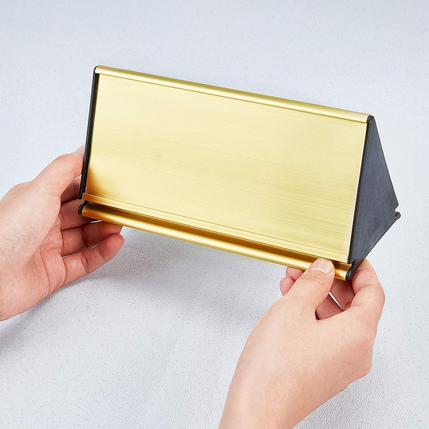 NBEADS 1 Set Metal Name Plate Holder, 8.4x20cm Double Sided Triangle ...