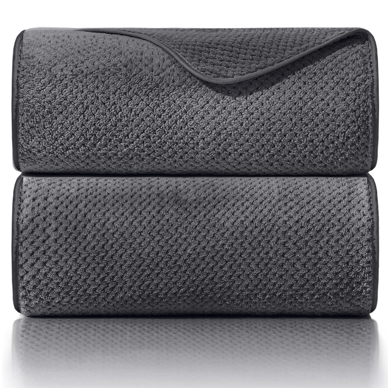 OLESTER Microfiber Grey Bath Towel Set 2 Pack-35" x 70" Bath Towels for ...