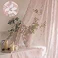 Amazon.com: WestWeir Pink Lace Curtains - Sheer Lace Panels with ...