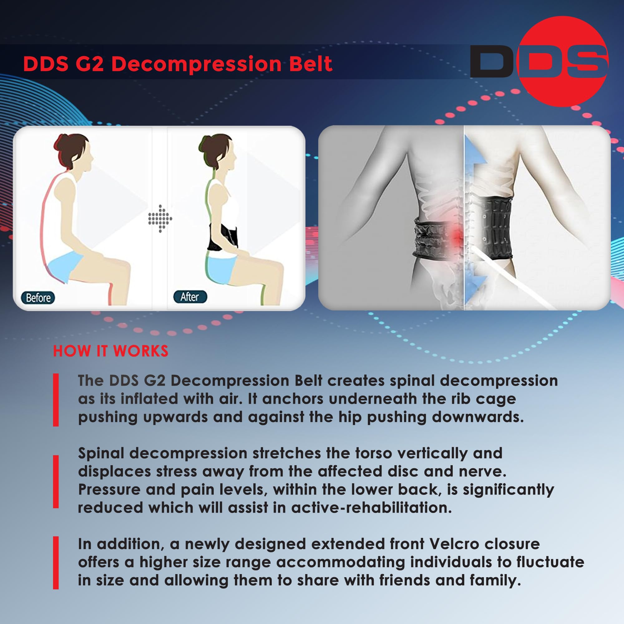 Mua DDS, Inc. G2 Lumbar Decompression Belt, Pneumatic Air Decompression ...