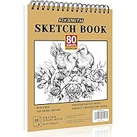 Amazon.com: FIXSMITH 9"X12" Sketch Book | 80 Sheets (68 lb/100gsm) Sketchbook | Top Spiral Bound ...