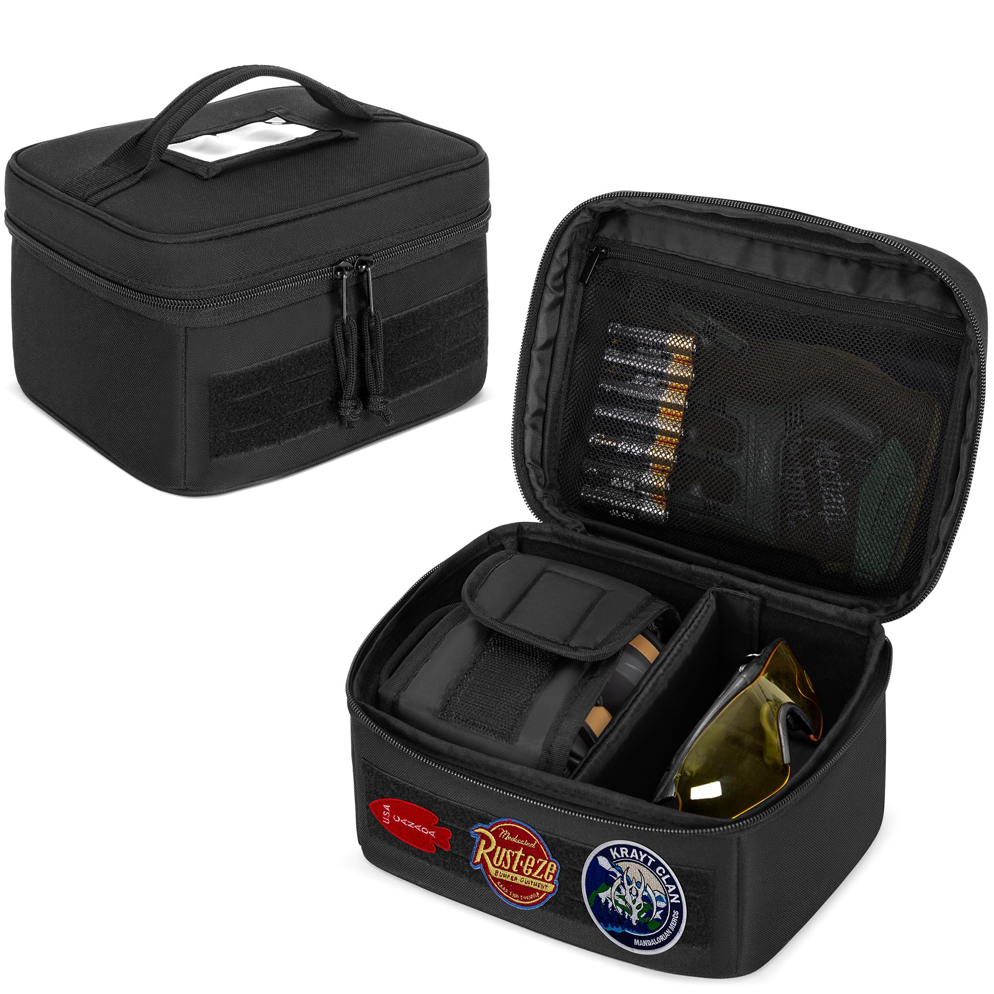 GOBUROS Shooting Earmuffs and Glasses Carrying Case, Soft Protective ...
