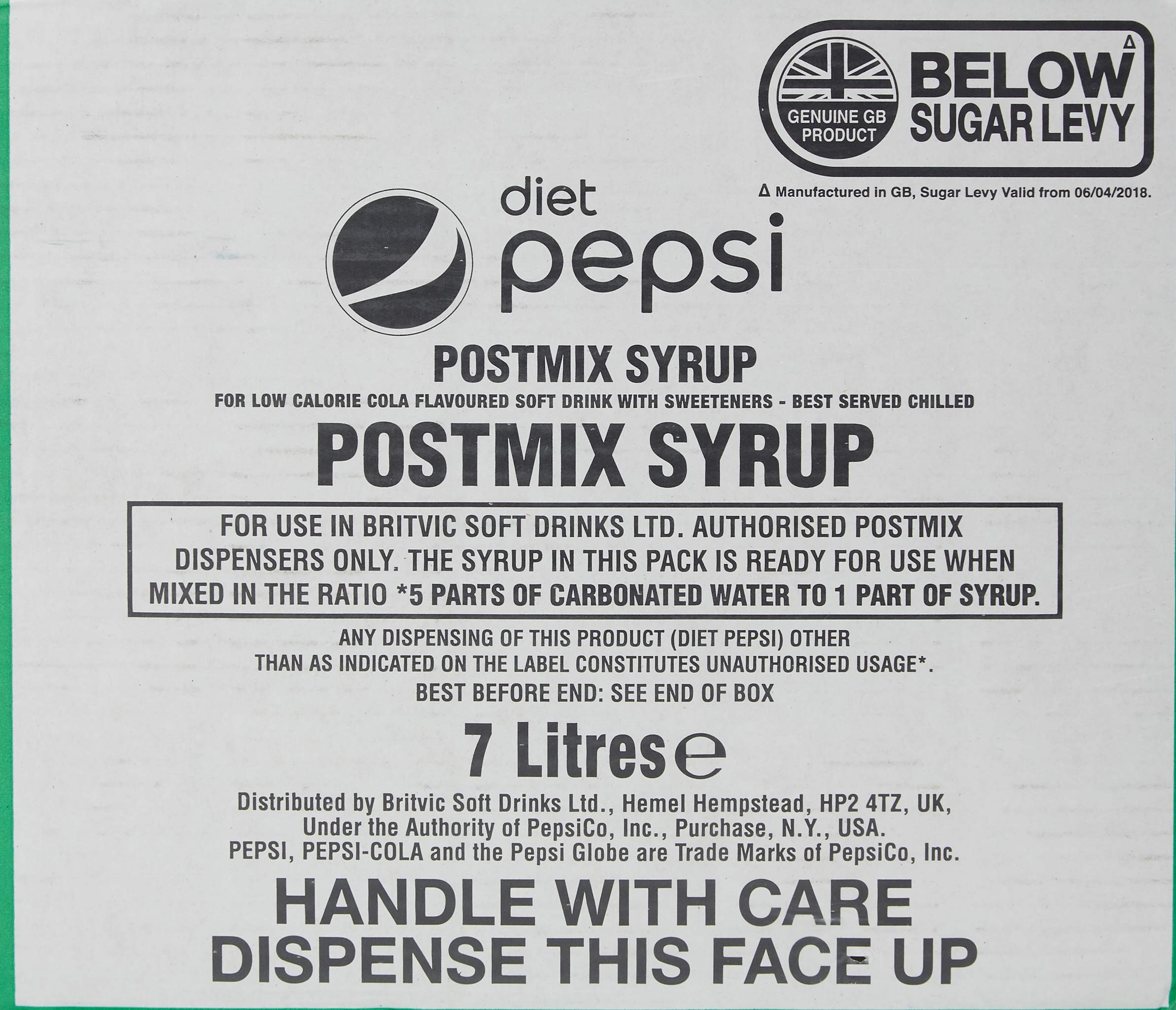 Mua Pepsi Diet Cola Post Mix BIB Syrup for Dispensers - Makes 42 Litres ...
