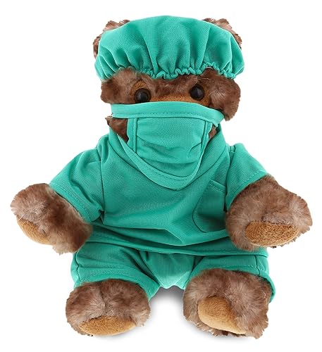 DolliBu Cute Sitting Grizzly Doctor Plush Toy - Soft Grizzly Bear ...