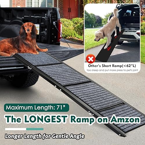 Dog Ramp For Cars Pawaboo Foldable Dog Ramp – Extra Long & Wide For ...