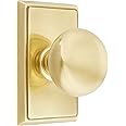 Providence Door Set with Round Brass Knobs Passage in Antique Brass. Doorsets. - Doorknobs ...