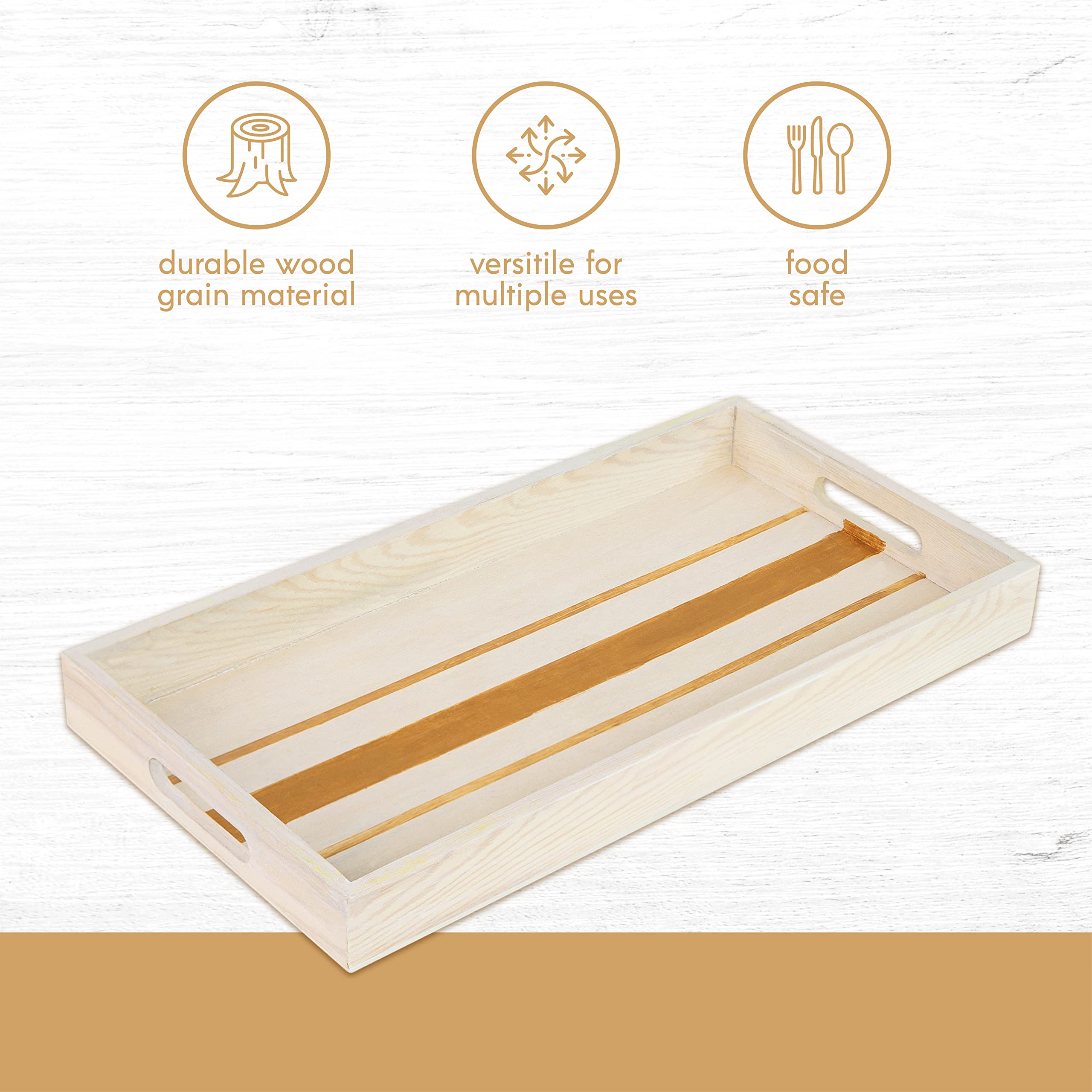 Mua Hammont Wood Serving Tray Set with Handles - 5-Piece Nested ...