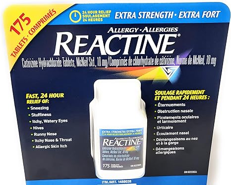 Reactine Allergy Extra Strength 175 Tablets: Amazon.ca: Health ...