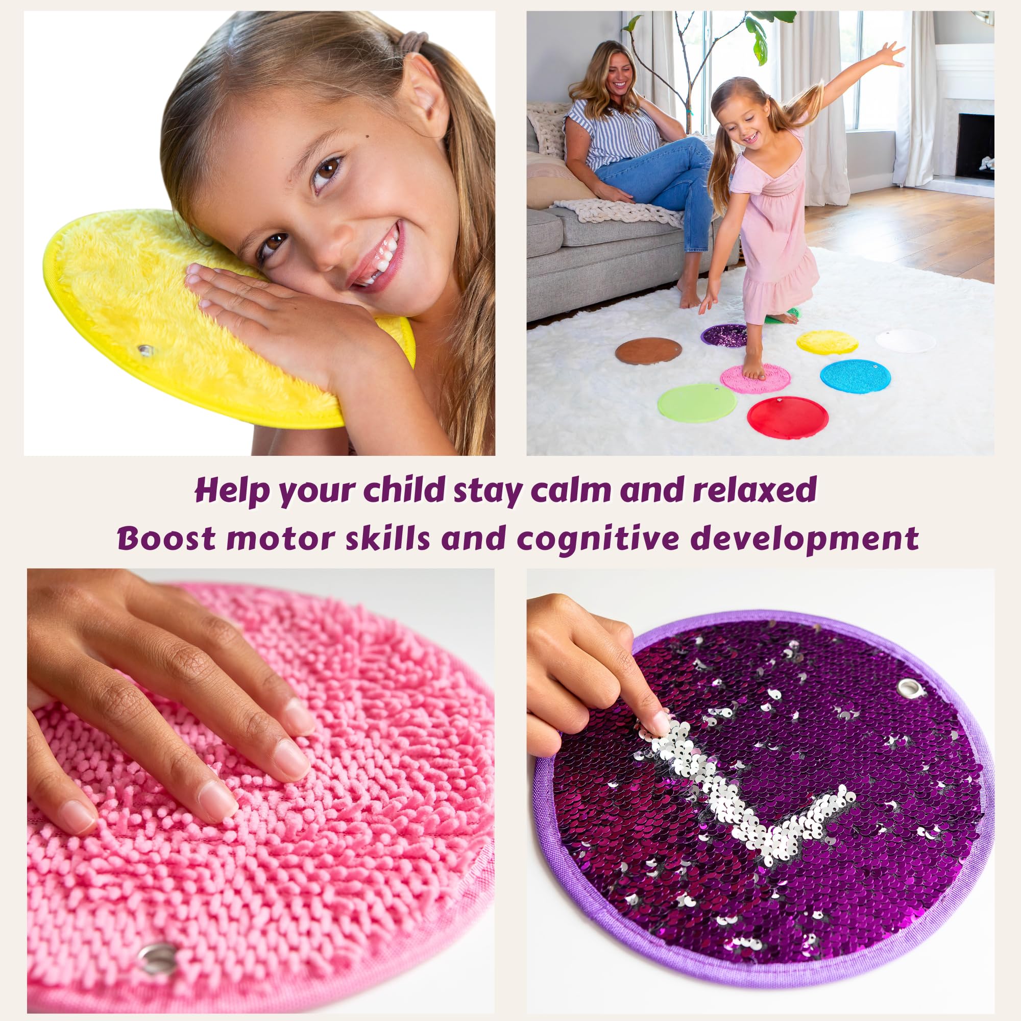 Mua Sensory Mats Set - 9 Round 8.6-inch Sensory Tiles for Sensor Wall ...