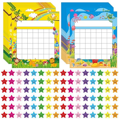 Pack of 66 Incentive Chart with 2080 Reward Star Stickers for Kids ...