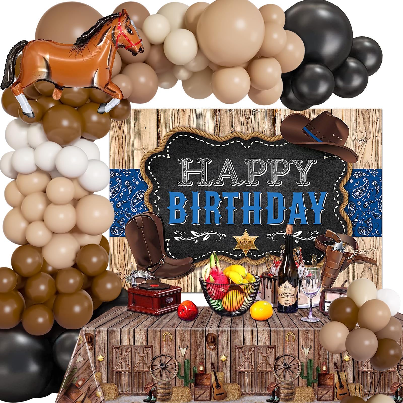 Western Cowboy Birthday Party Decorations, 125PCS Cowboy Birthday Party ...