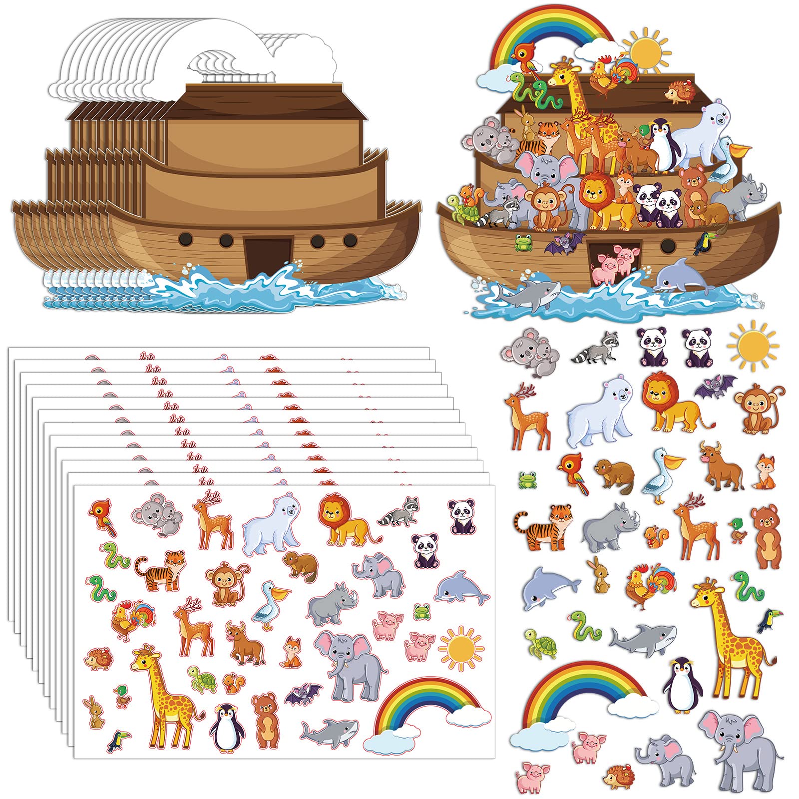 Sabary 12 Set Giant Noah's Ark Sticker Scene Kit Include 12 Backgrounds ...