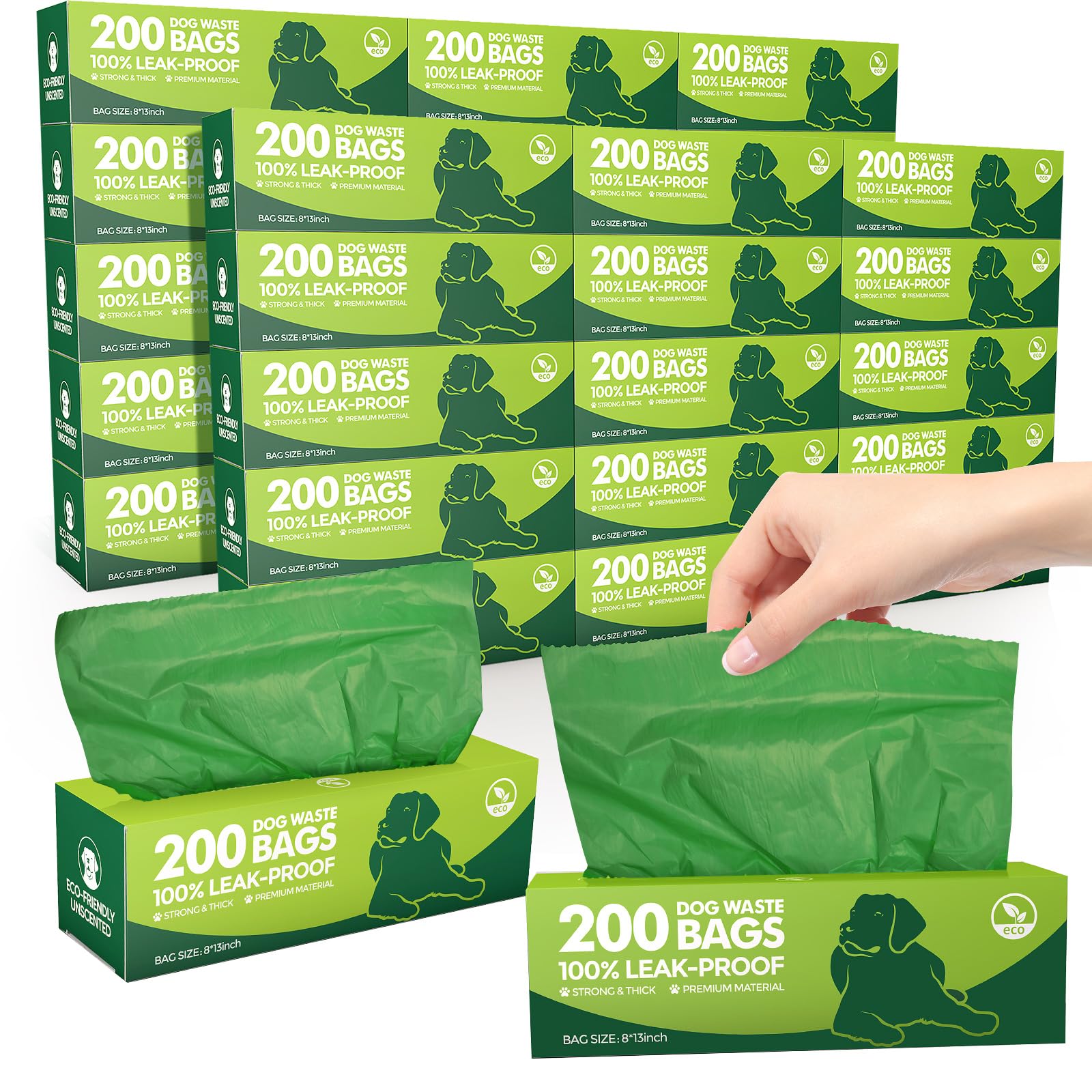 Harloon 6000 Counts Dog Poop Waste Bags 30 Rolls 12 x 8 Inches Extra ...