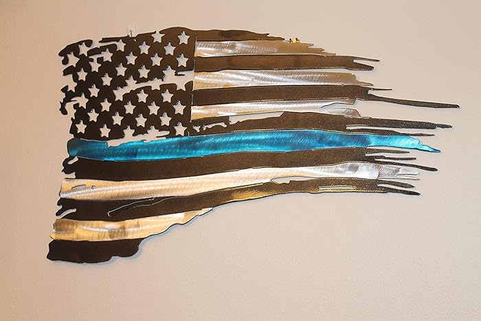 Amazon.com: Tattered Blue Line Flag: Handmade