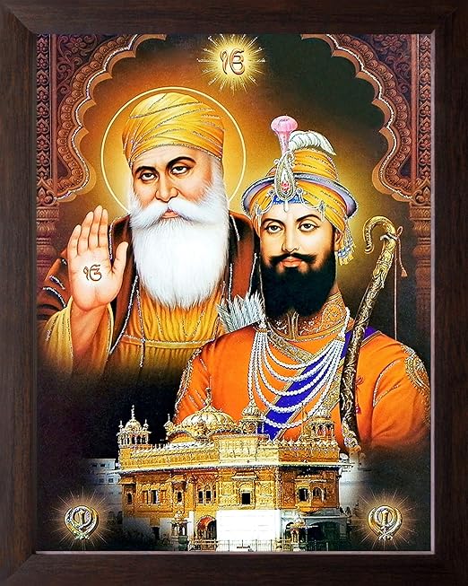 Art n Store: Guru Nanak Dev ji with Guru Gobind Singh ji and Golden Temple HD Printed Religious ...