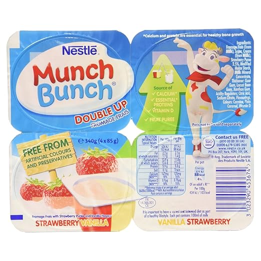 Nestle Munch Bunch Mega Double Up Strawberry and Vanilla Fromage Frais ...