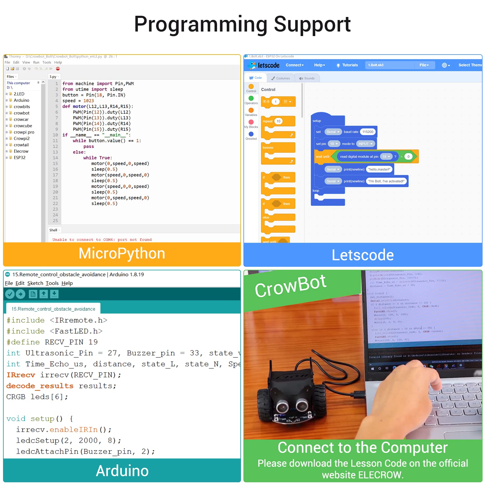 Mua ELECROW STEM Projects Toys for Kids Ages 6+, Coding Robot Kit for Teens Learning Programming ...