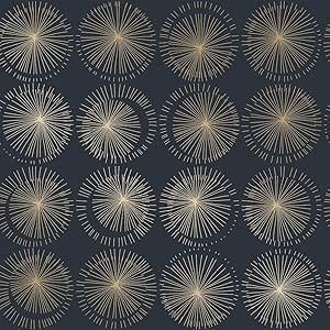 Amazon.com: Tempaper Navy Blue & Metallic Gold Goodbye Moon Removable ...