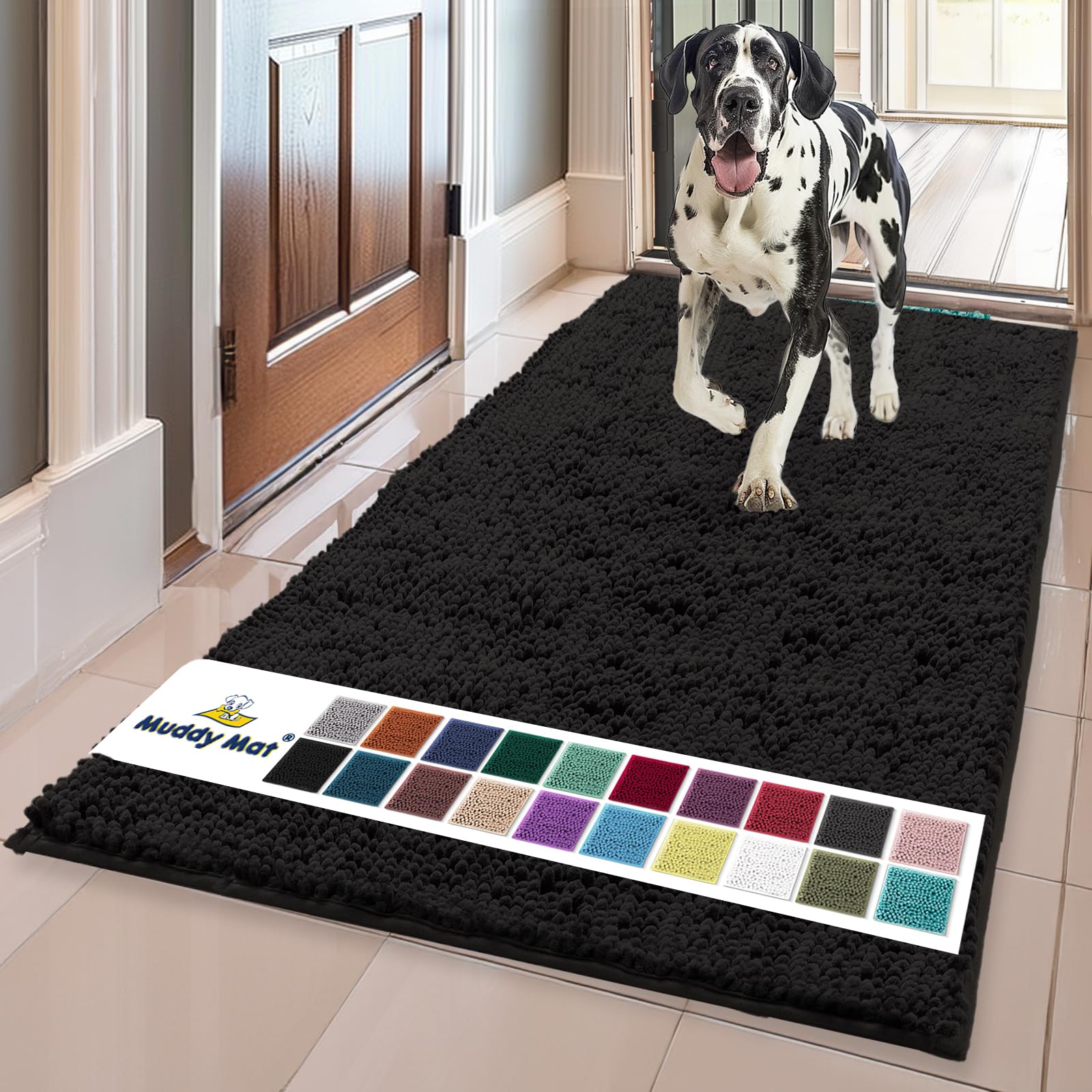 Muddy Mat® Shown on TV – Super Absorbent Microfiber Dog Door Mat for Muddy Paws, Non-Slip ...