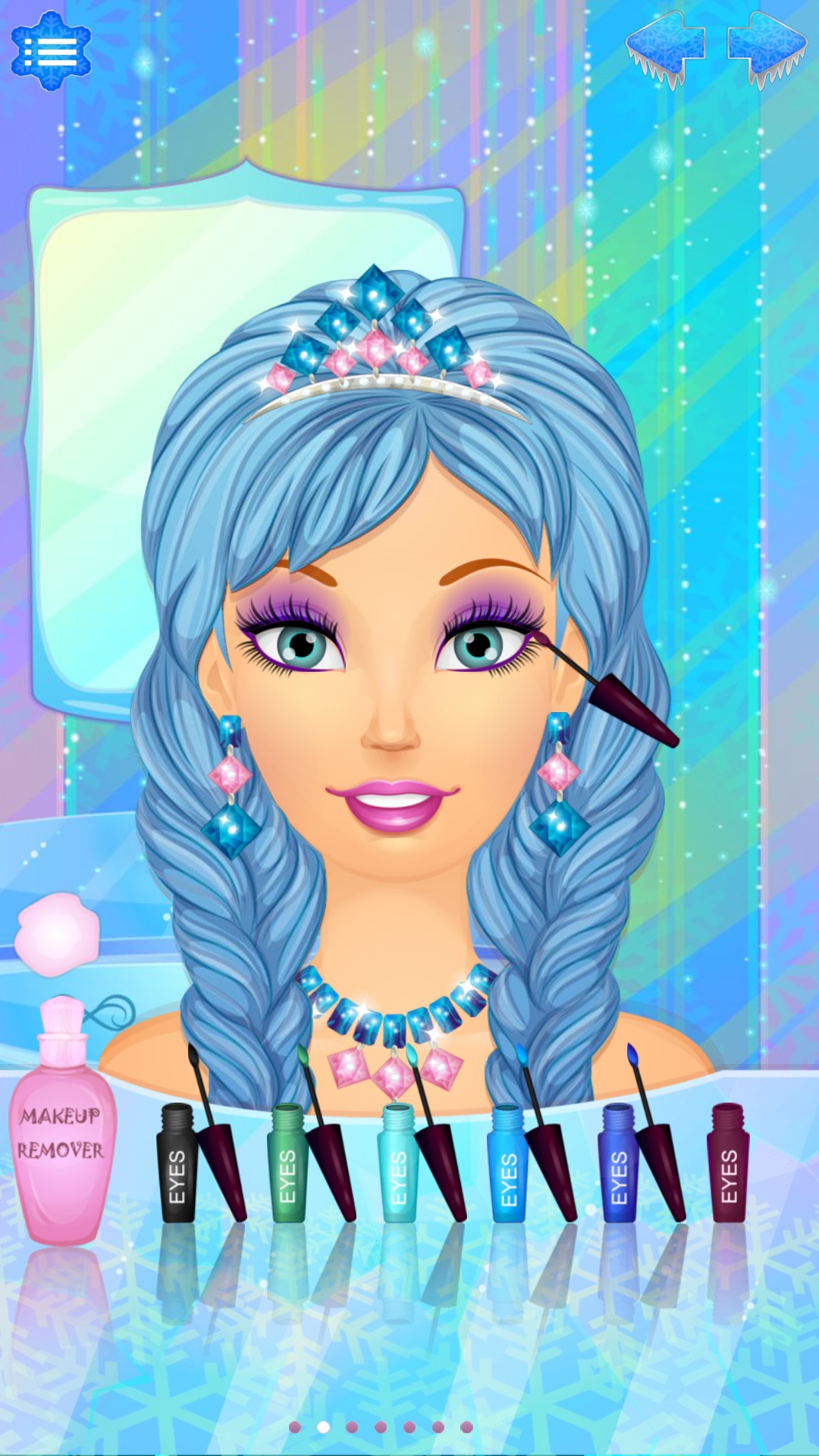 Amazon.com: Snow Queen Dress Up and Makeup: princess makeover salon for ...