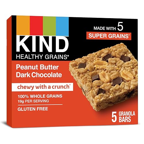 KIND HEALTHY GRAINS Peanut Butter Dark Chocolate Bars, Gluten Free ...
