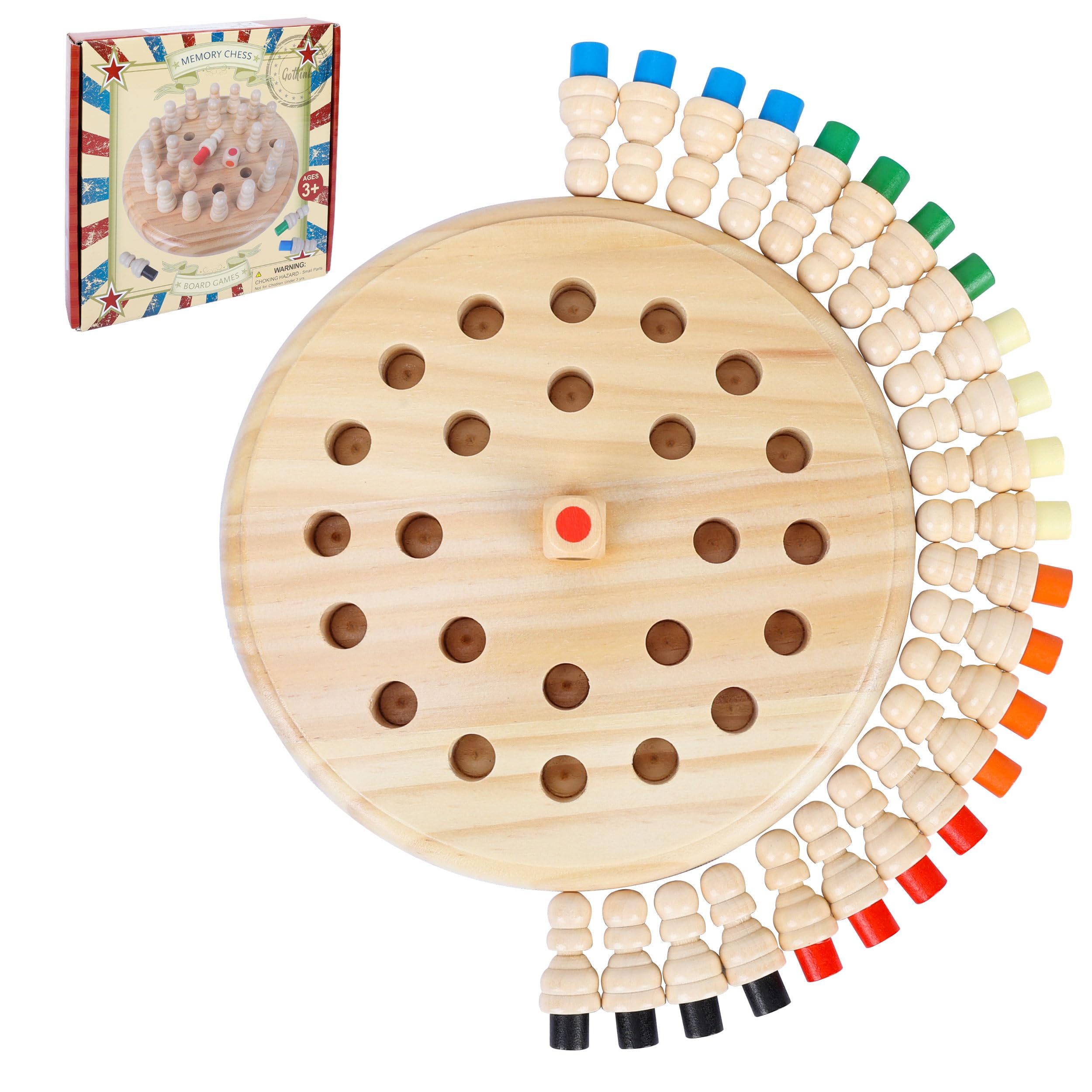 Gothink Wooden Memory Chess Matching Game, Wooden Memory Match Stick ...