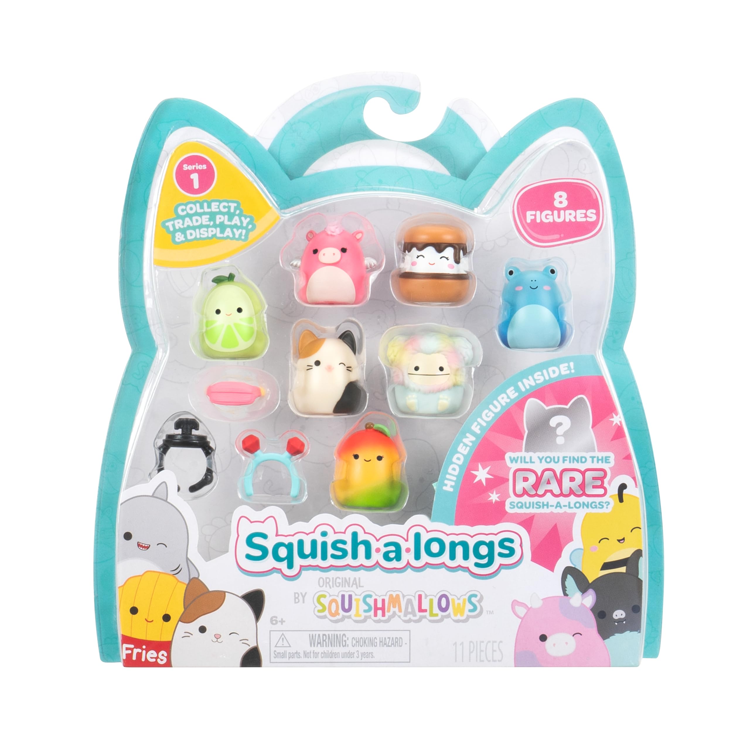 Squish-a-longs 8 Pack - Series 1, Style 2 - (8) 1” Mini-Squish with 2 ...