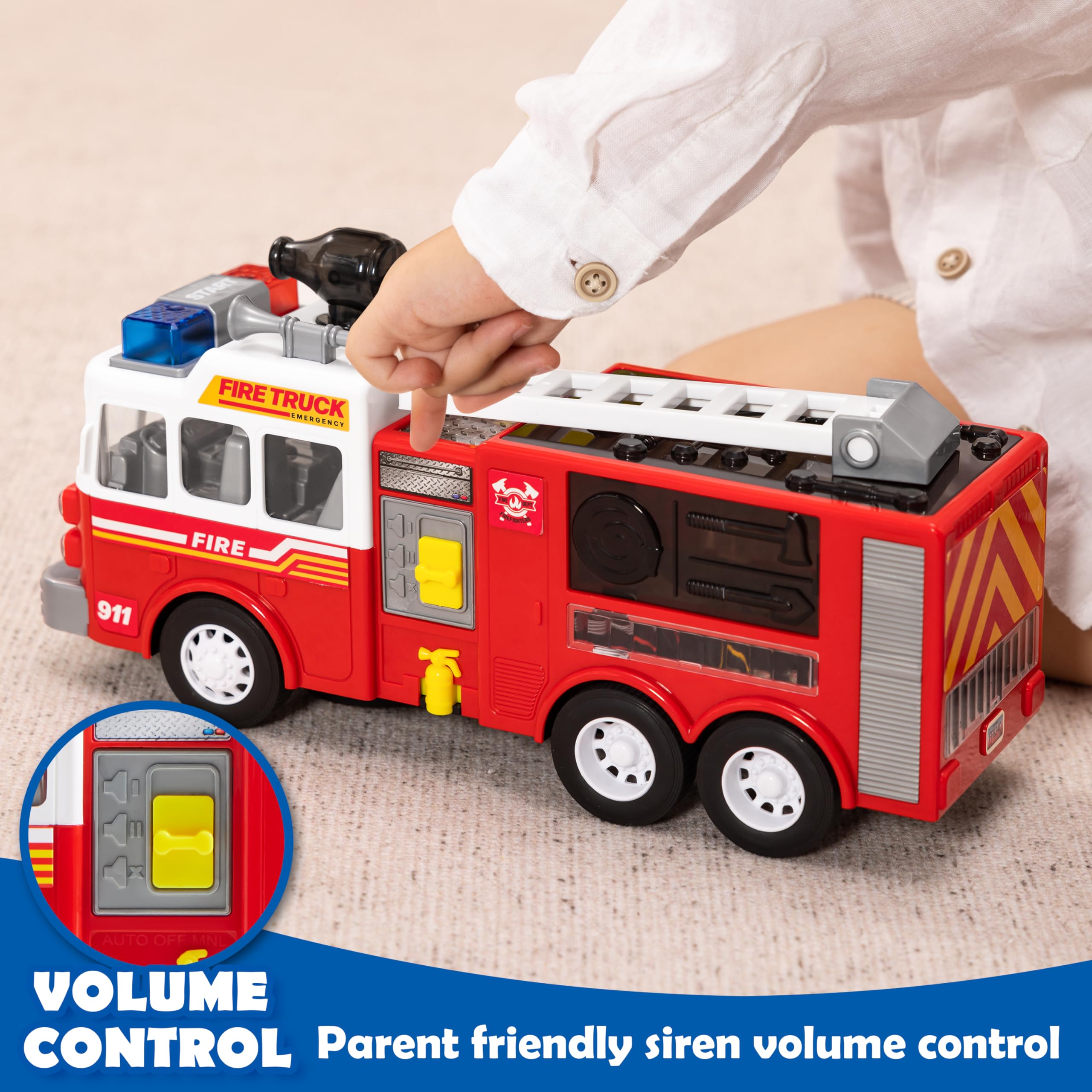 Mua JOYIN LED Fire Truck Toy for Toddlers - LED Projections & Sirens ...