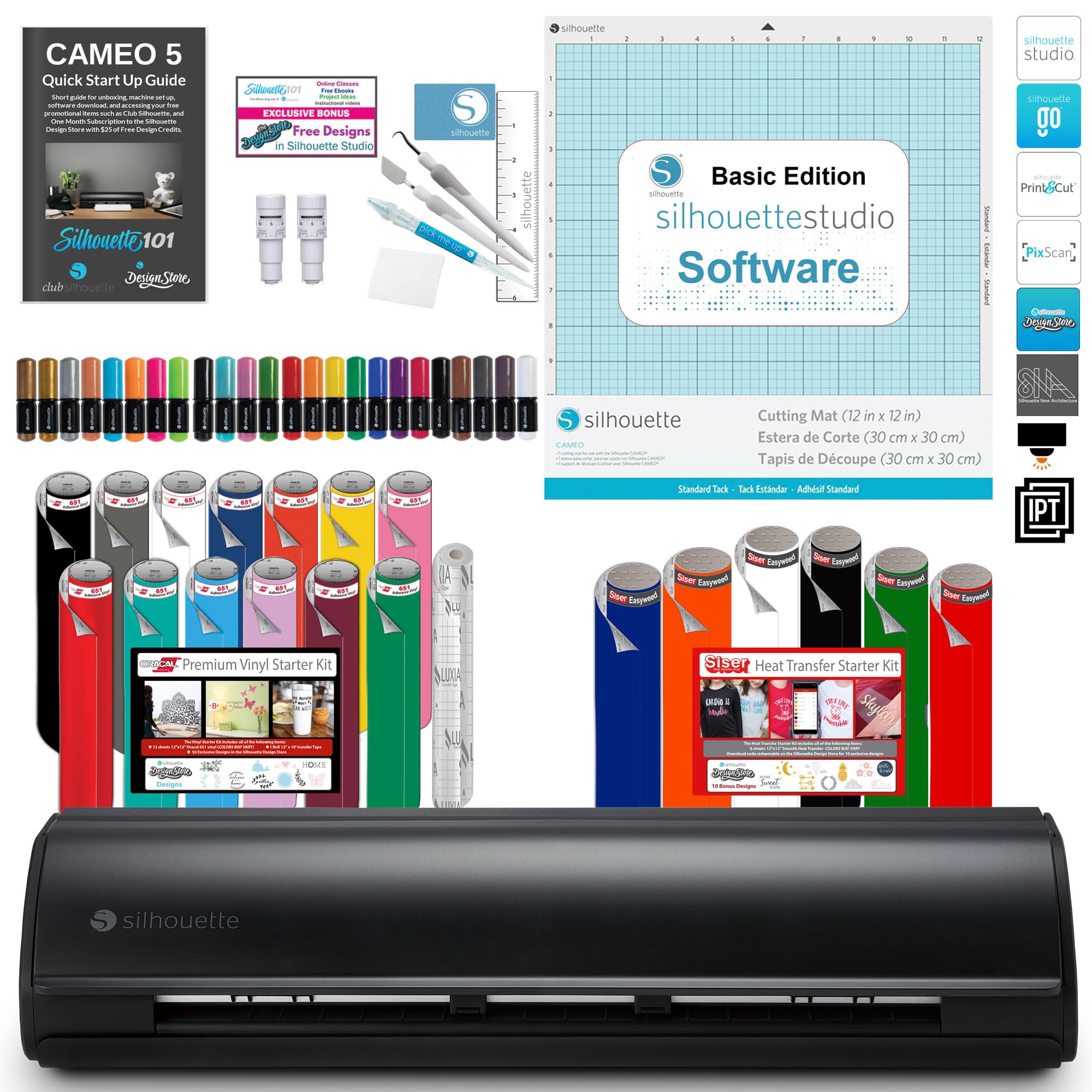 Mua Silhouette Cameo 5 Bundle with Vinyl Starter Kit, Heat Transfer ...