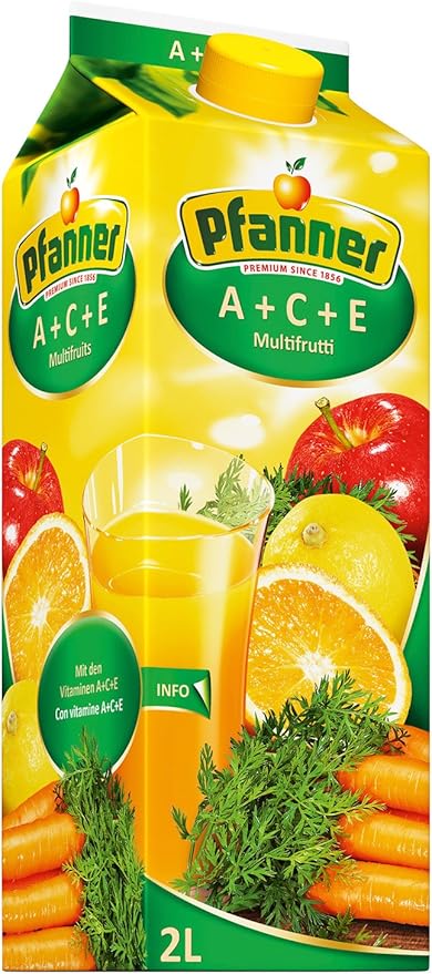Gunz Pfanner Multifruit Juice Drink 25 Percent, Ace, 2 Liters: Amazon ...