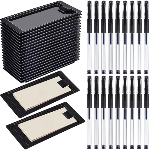 Henoyso 36 Pcs Restaurant Check Presenter Tray with 36 Pcs Ink Pens ...