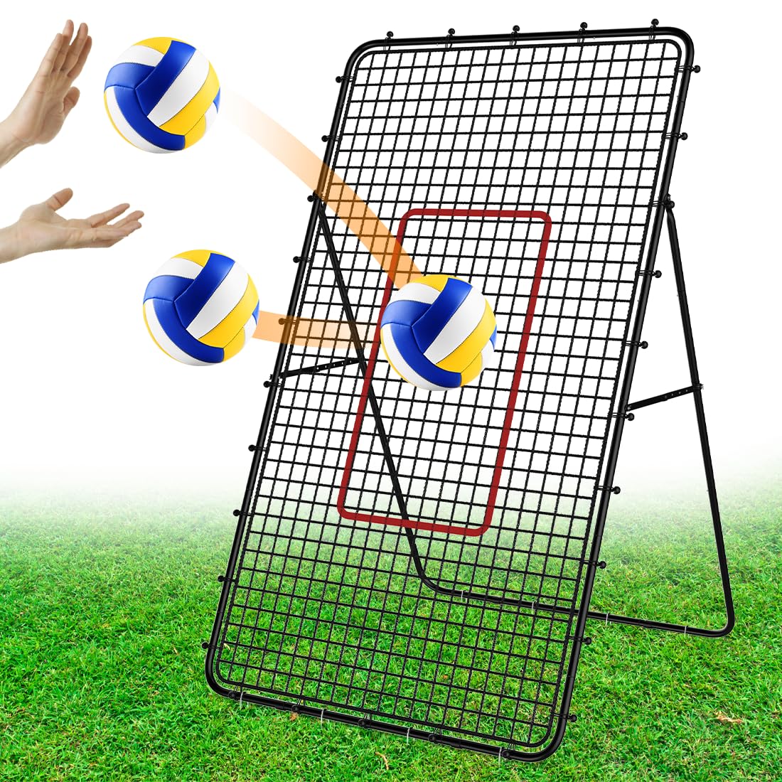 Volleyball Rebounder, Angle-Adjustable Rebound Training Equipment, 7x4 ...