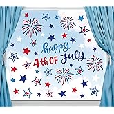 Amazon.com: Whaline 9 Sheets 4th of July Windo w Clings Patriotic ...