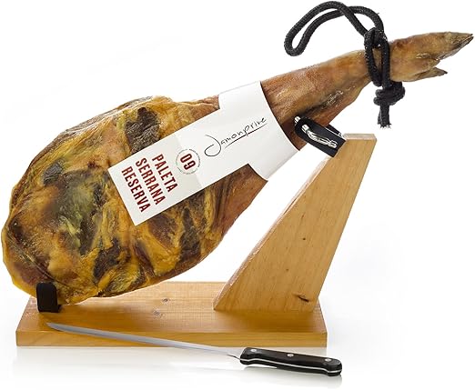 Spanish Ham – Jamon Serrano Shoulder Reserve with Ham Holder 4.5 – 5 Kg ...
