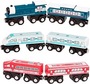 Amazon.com: Battat – Wooden Passenger Trains – Classic & Compatible ...