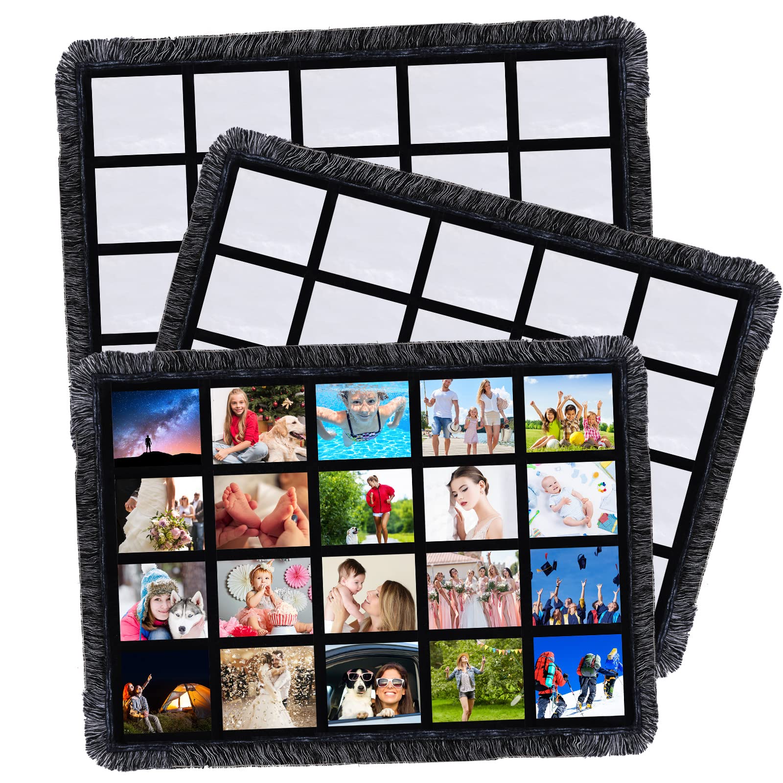 Kinlop 3 Pcs 40 x 60 Inch Sublimation Blanks Throw Blanket with ...