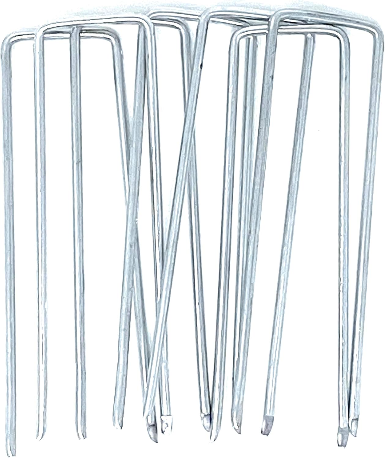 GardenPrime 50 pack Anti-Rust Galvanised Garden Ground Pegs U-Shaped ...