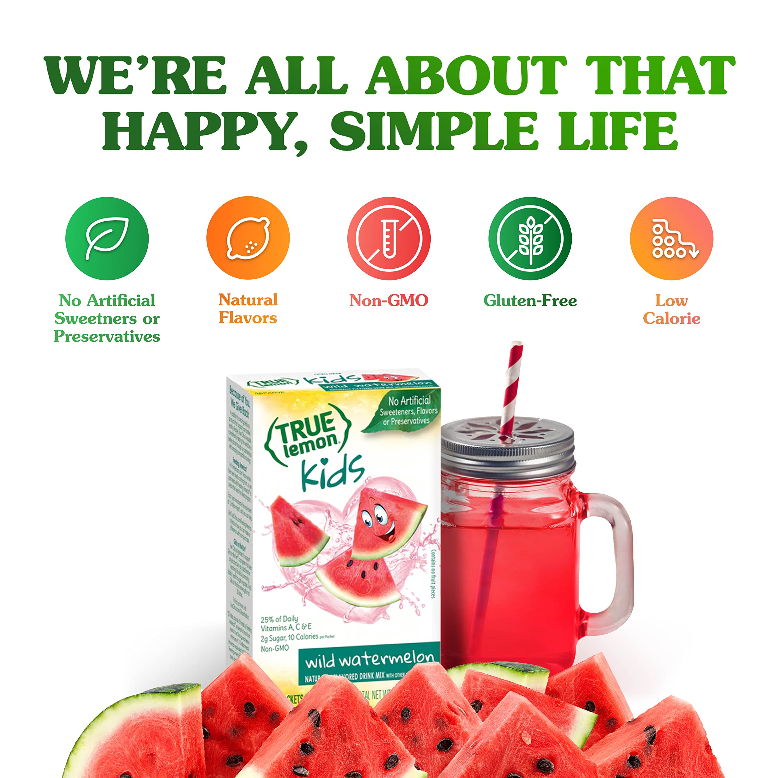 Mua TRUE LEMON KIDS Wild Watermelon (10 Packets) - Hydration for Kids ...