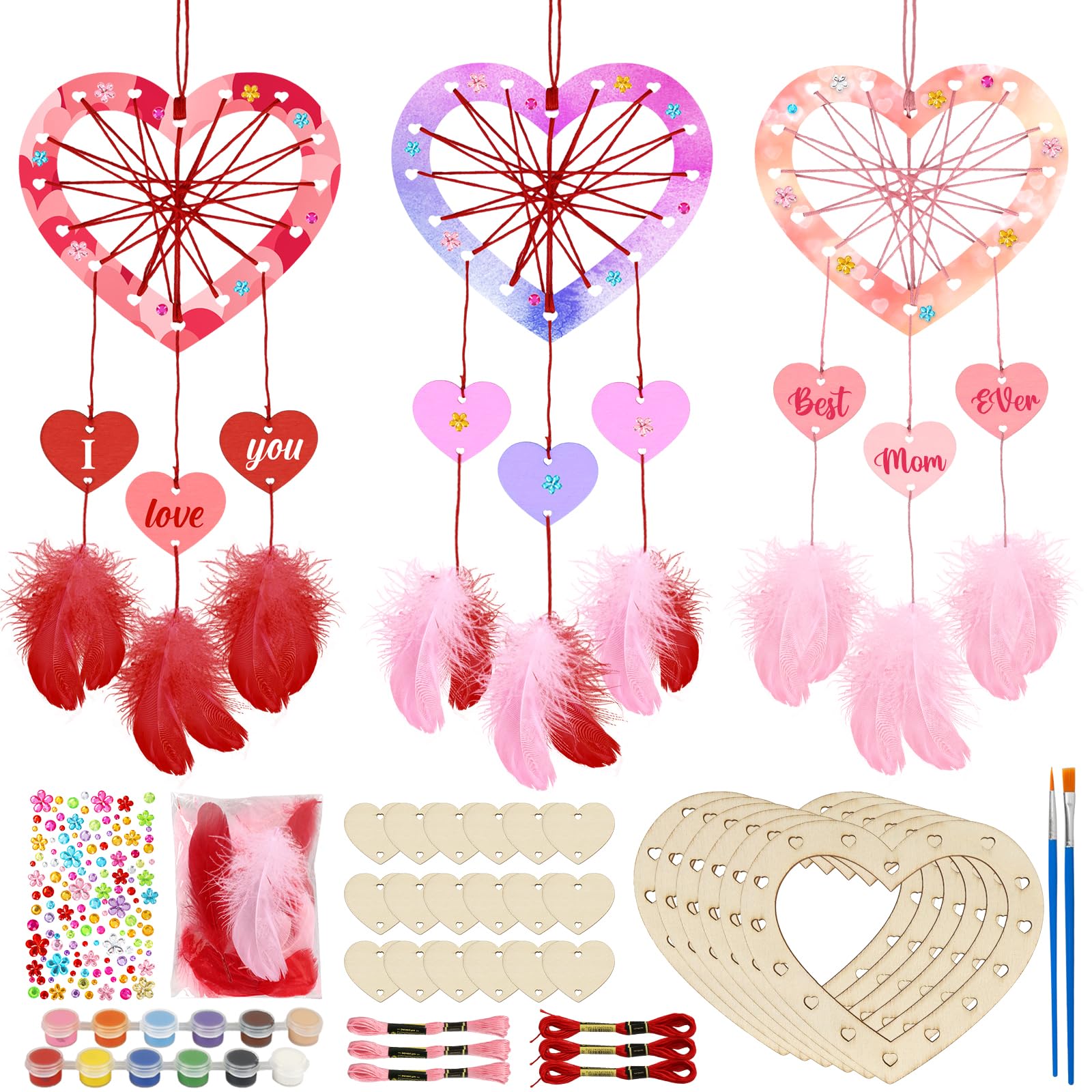 Mua 6 Pack Heart Dream Catcher Craft Kit for Kids Paint You Own Love ...